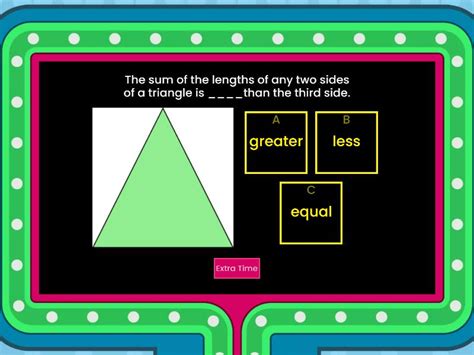 Triangle Inequality Theorem Gameshow Quiz
