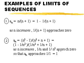 EXAMPLES OF LIMITS OF SEQUENCES