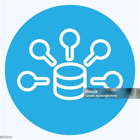 아이콘 데이터 버튼 다운로드 기호와 관련이 있습니다 파란 눈 스타일 심플한 디자인 일러스트레이션 데이터에 대한 스톡 벡터 아트