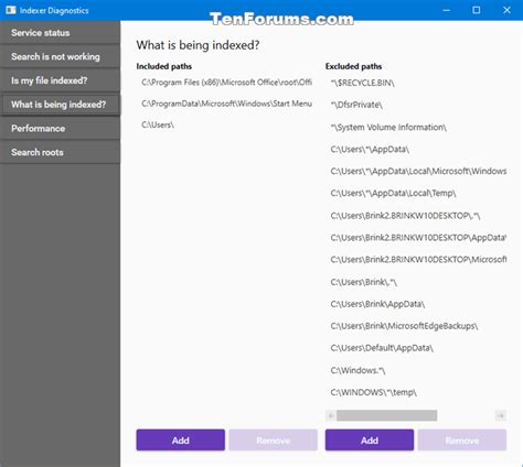 use indexer diagnostics app for windows search issues in windows 10