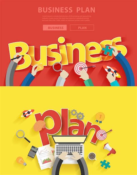 Premium Vector Flat Design Concepts For Business Plan Analysis And