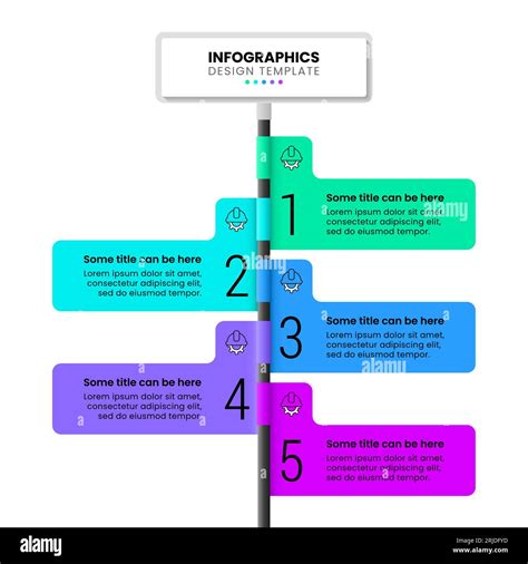 Infographic Template With Icons And 5 Options Or Steps Signpost Can Be Used For Workflow