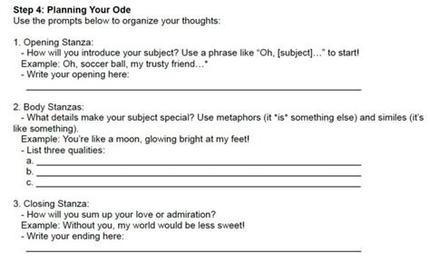 How To Write An Ode By Pedagonet Tpt