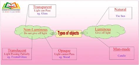 Mind Map Of Luminous And Non Luminous Objects Class 5 General Science G Sc Notes