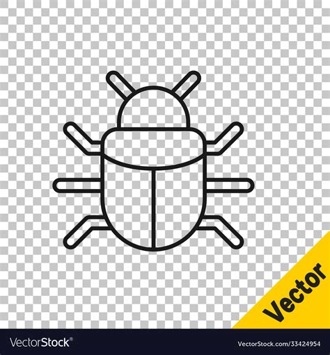Black Line System Bug Concept Icon Isolated Vector Image