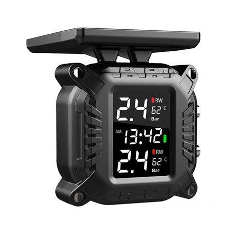 Tire Pressure Monitoring System TPMS For Motorcycles Solar Wireless Charging IP Waterproof
