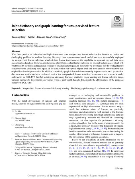 Joint Dictionary And Graph Learning For Unsupervised Feature Selection