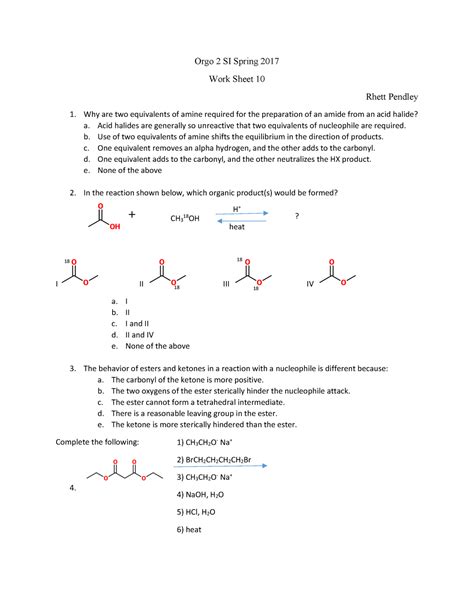 Worksheet 100 Warning Tt Undefined Function 32 Orgo 2 Si Spring