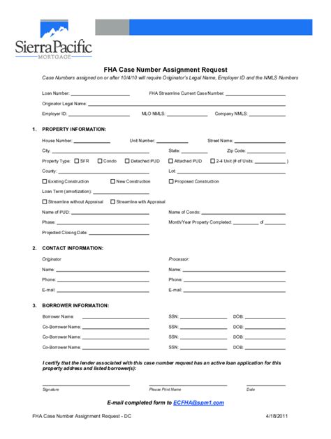 Fillable Online FHA Case Number Assignment Request Fax Email Print PdfFiller