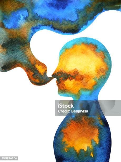 인간의 머리 차크라 전원 영감 추상 생각 세계 당신의 마음 수채화 그림 속 우주 호흡 운동에 대한 스톡 벡터 아트 및 기타 이미지 호흡 운동 들이마심 사람 뇌