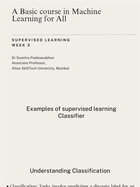W3 S3 Classification Supervised Machine Learning Pptx Presentation