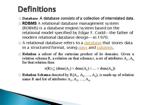Rdbms Relational Database Management System A Brief History