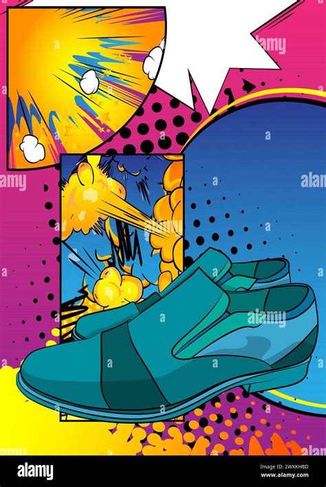 Cartoon Elegant Shoes Comic Book Formalwear Retro Vector Comics Pop