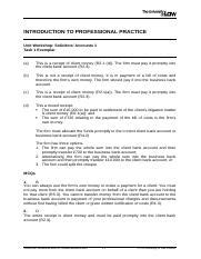 2021 Ipp Ws Solicitors Accounts 01 Ce02 Task 01 Exemplar Docx INTRODUCTION TO PROFESSIONAL