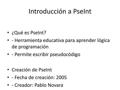 Es Una Presentacion De Pseint De Investigacion Pptx Programming