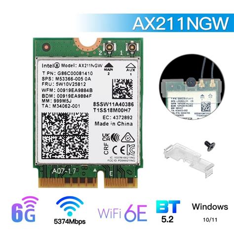 Wifi E AX NGW Tri Band G G Ghz Wireless Network Wifi Card Adapter For Bluetooth