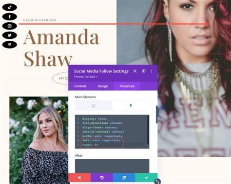 how to design a sticky social media follow module in divi