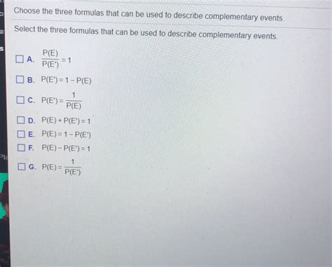 Solved Choose The Three Formulas That Can Be Used To Chegg