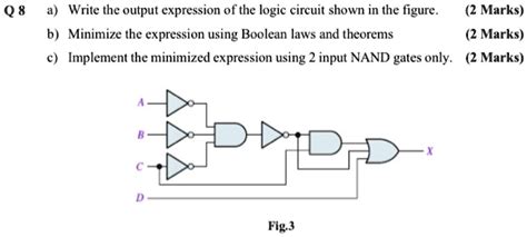solved a write the output expression of the logic circuit shown in the figure 2 marks b
