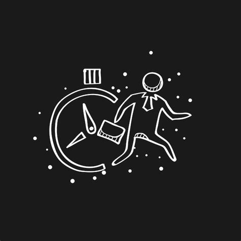 Premium Vector Businessman Clock Doodle Sketch Illustration