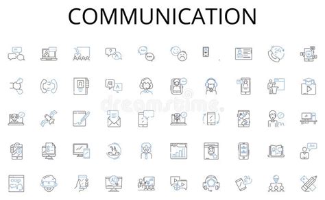 Communication Line Icons Collection Advancement Growth Development Innovation Progression