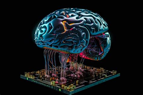 Ai Chipset With Human Brain On Computer Circuit Board Artificial Intelligence Data Mining And