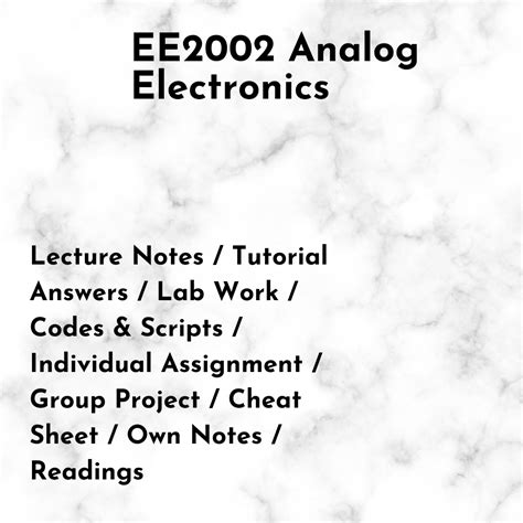 Ee2002 Analog Electronics Igotnoteslah
