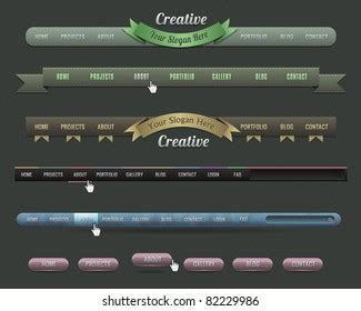 Web Elements Vector Header Navigation Templates Stock Vector Royalty Free 82229986 Shutterstock