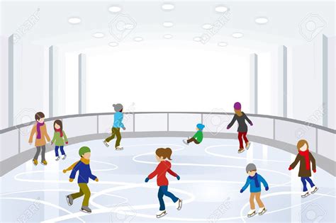 24080695 People Ice Skating In Indoor Ice Rink Stock Vector 西雅圖東區華人宣聖
