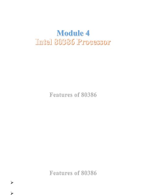 Module 4 Intel 80386dx Processor New Pdf Central Processing Unit Operating System