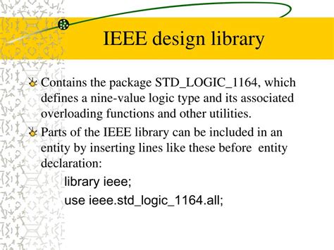 Ppt Purpose Of Ieee Library In Vhdl Powerpoint Presentation Free Download Id4164152