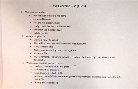 Solved Texts Class Exercise V Files 1 Write A Program To Ask