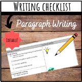 Paragraph Writing Checklist Editable By Saras Simple Solutions
