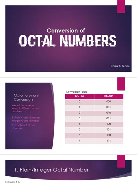 Conversion Of Octal Numbers To Binary Decimal And Hexadecimal Pdf