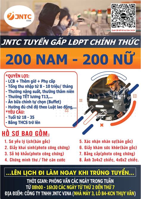CÔNG TY TNHH JNTC VINA TUYỂN DỤNG