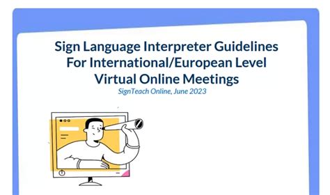 Sign Language Interpreter Guidelines For Internationaleuropean Level