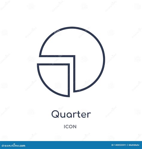 Linear Quarter Icon From Electronic Stuff Fill Outline Collection Thin Line Quarter Vector
