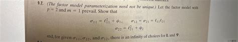 Solved 97 The Factor Model Parameterization Need Not Be