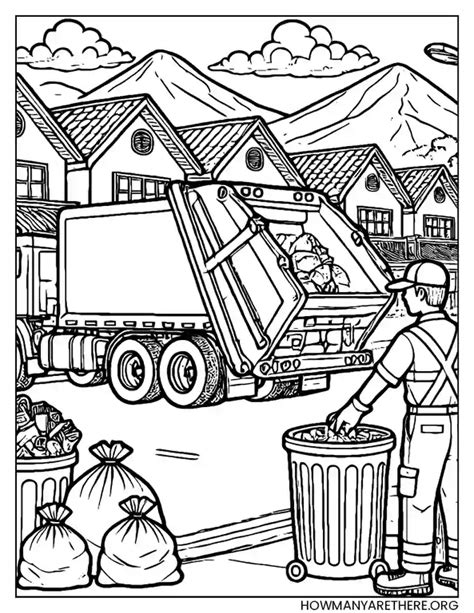 7 Gambar Mewarna Helaian Dan Halaman Lori Sampah Sampah Boleh Cetak Percuma Untuk Dewasa Dan