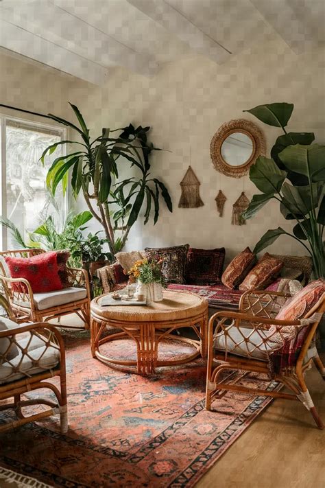 Elegant Bohemian Living Room Style Meets Soulful Comfort