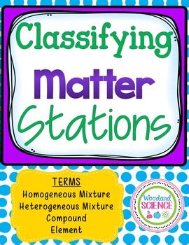 Classifying Matter Stations By Teacher At Hart TPT