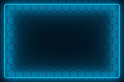 파란색 사각형 프레임이 있는 추상적인 미래 지향적인 3d 육각 그리드 배경 육각형에 대한 스톡 사진 및 기타 이미지 육각형 패턴 0명 Istock