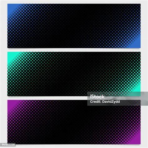 하프톤 사각형 패턴 배너 템플릿 디자인 설정대각선 사각에서 벡터 일러스트 레이 션 0명에 대한 스톡 벡터 아트 및 기타 이미지