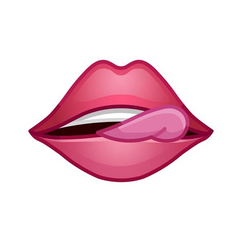Female Red Lips With Tongue Large Size Icon For Emoji Smile 17692896