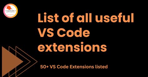 List Of All Useful Vs Code Extensions