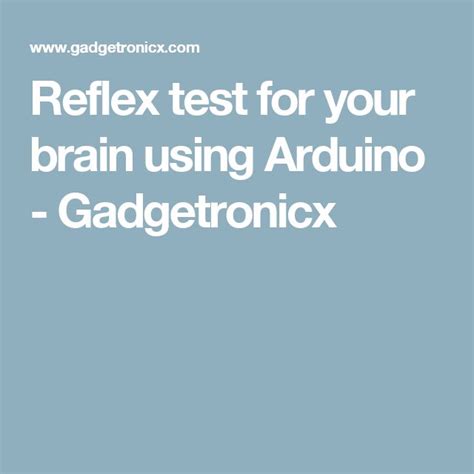 Reflex Test With Arduino