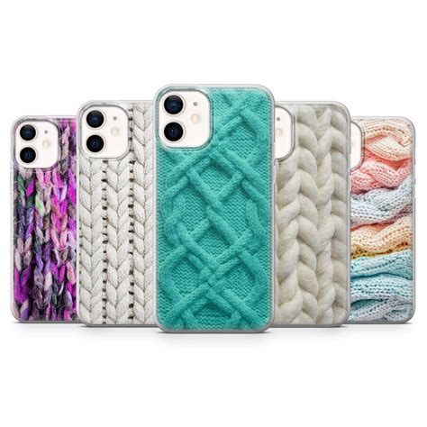 Knitted Phone Case Soft Knit Pattern Cover For Iphone 16 15 Pro 14 13