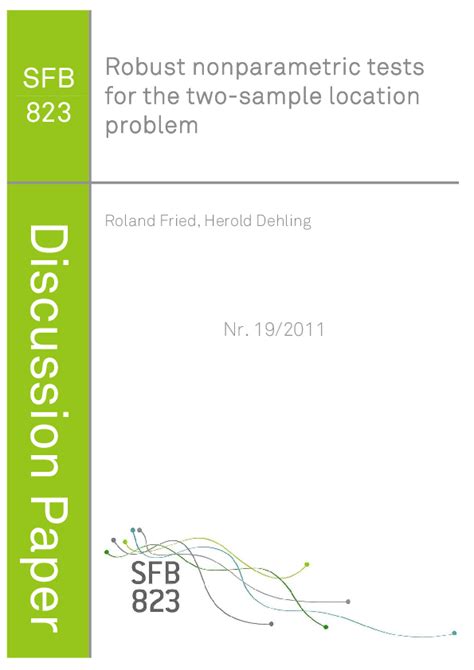 Pdf Robust Nonparametric Tests For The Two Sample Location Problem