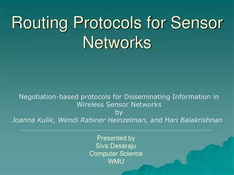 ppt routing protocols for sensor networks powerpoint presentation