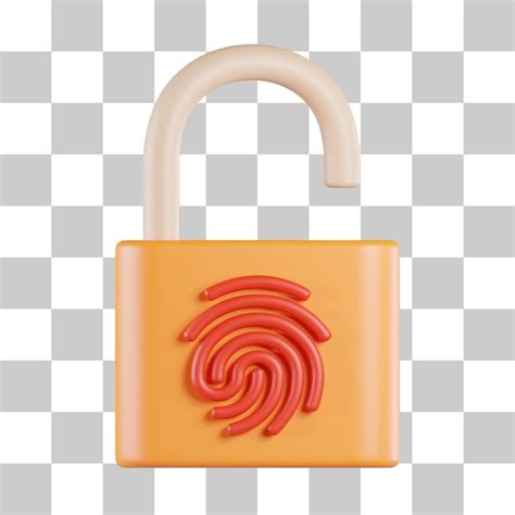 Premium Psd Padlock Fingerprint 3d Icon